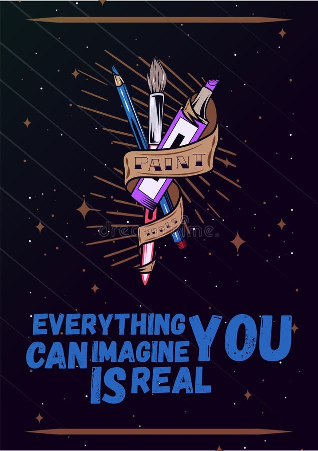 Art Concept Poster. Paint Brush and Tools Vector Illustration. Creative ...