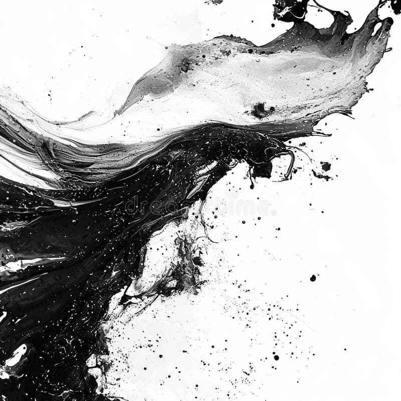 The Art Contains Dynamic Black and White Splashes that Evoke Emotions ...