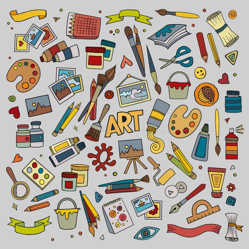 Art and Craft Vector Symbols and Objects Stock Vector - Illustration of ...
