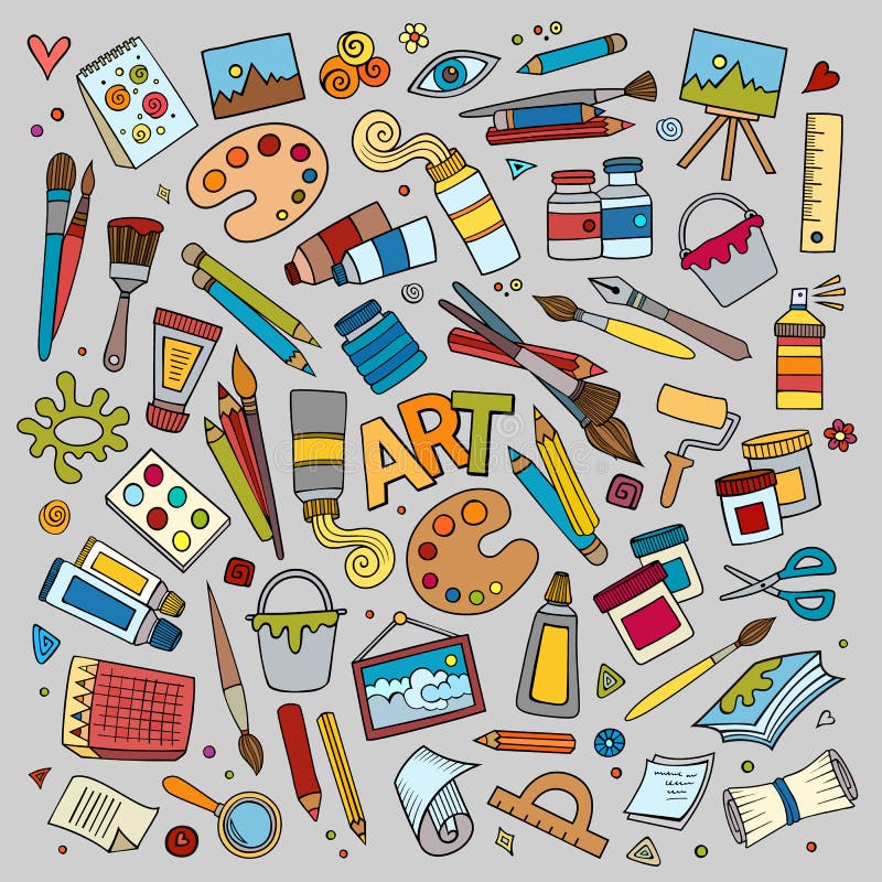 Art and Craft Vector Symbols and Objects Stock Vector - Illustration of ...