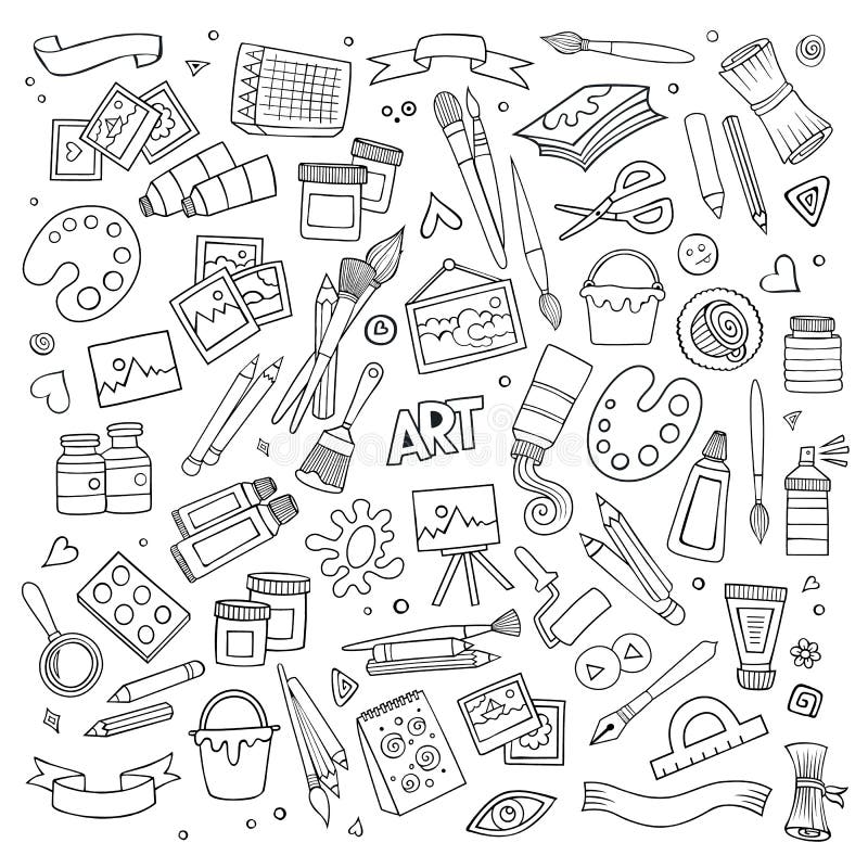 Art and Craft Vector Symbols and Objects Stock Vector - Illustration of ...
