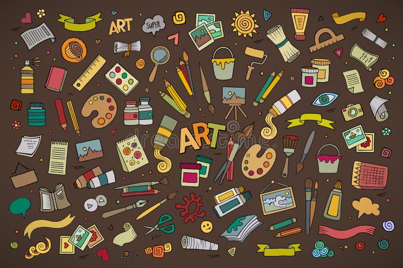 Art and Craft Vector Symbols and Objects Stock Vector - Illustration of ...