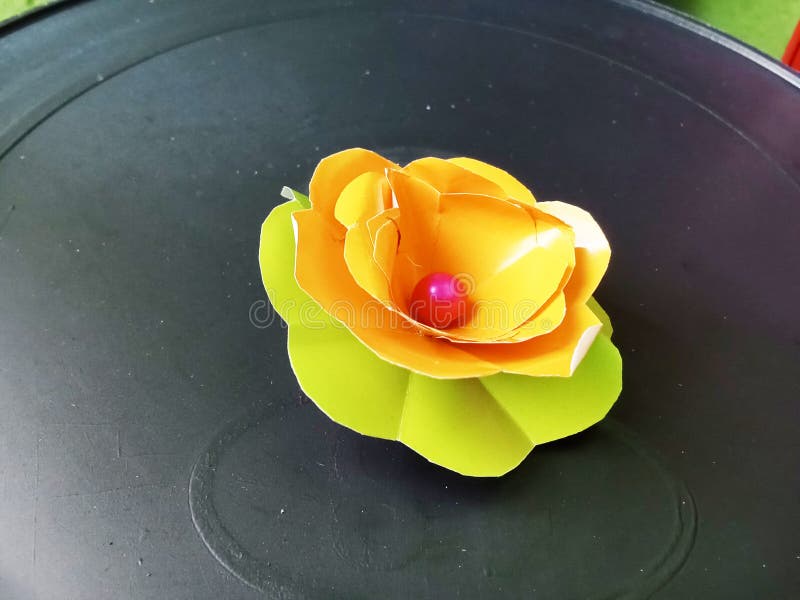 The Art of Creating Roses from Colored Origami Paper Stock Photo ...