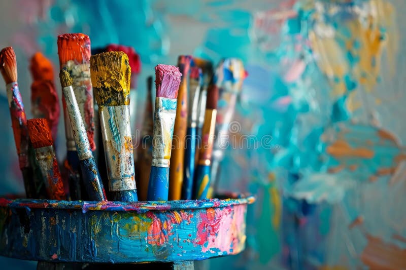 Art Creativity Multicolored Tools. Generate Ai Stock Illustration ...