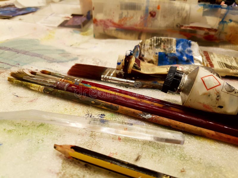 Art and Creativity. Tools for the Artist, Objects for Drawing, Painting ...