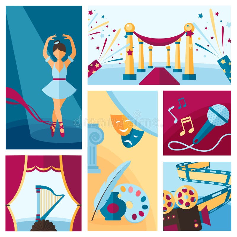 Art and Culture Decorative Banners Set Stock Vector - Illustration of ...