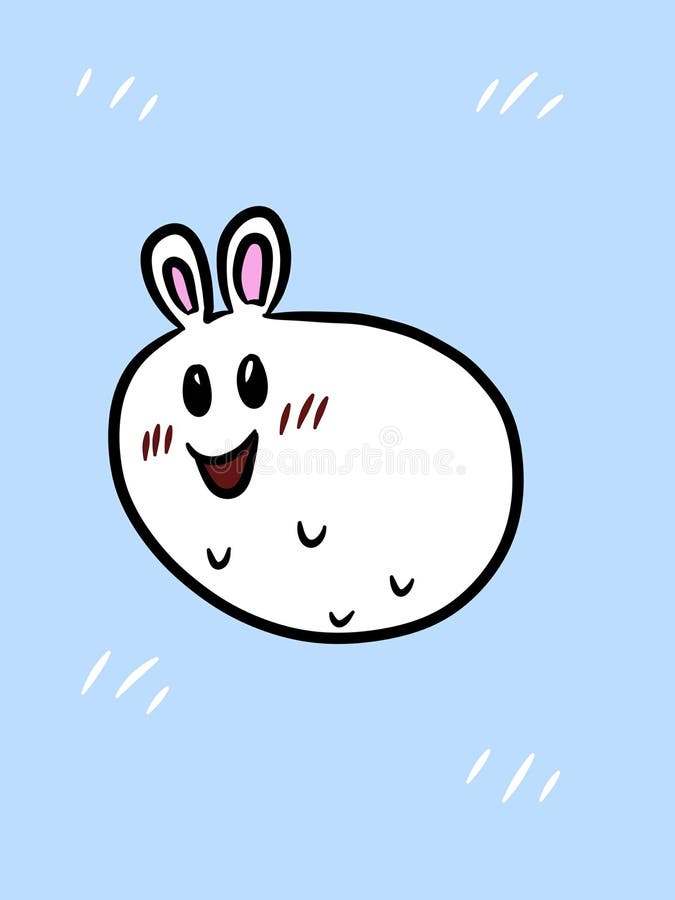 Cute Cartoon on Blue Color Background Stock Illustration - Illustration ...