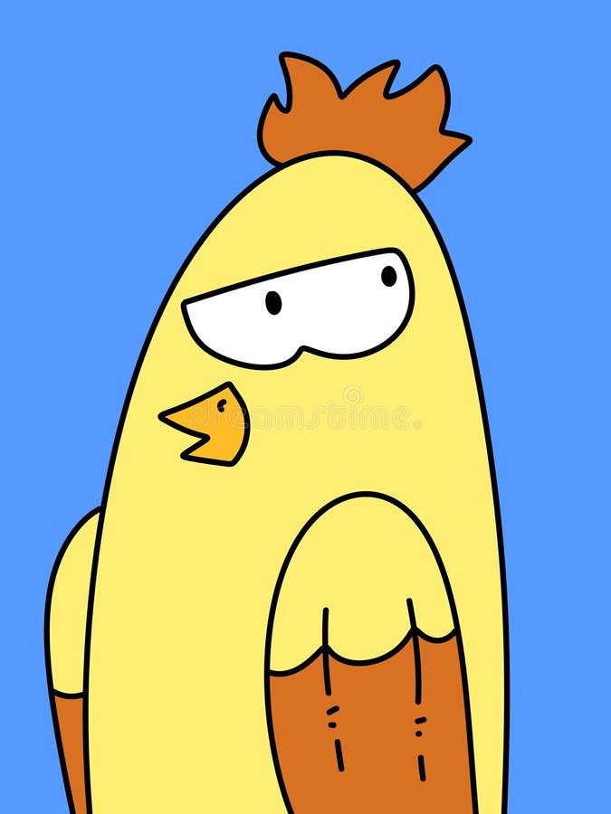 Cute Chicken Cartoon on Blue Background Stock Illustration ...