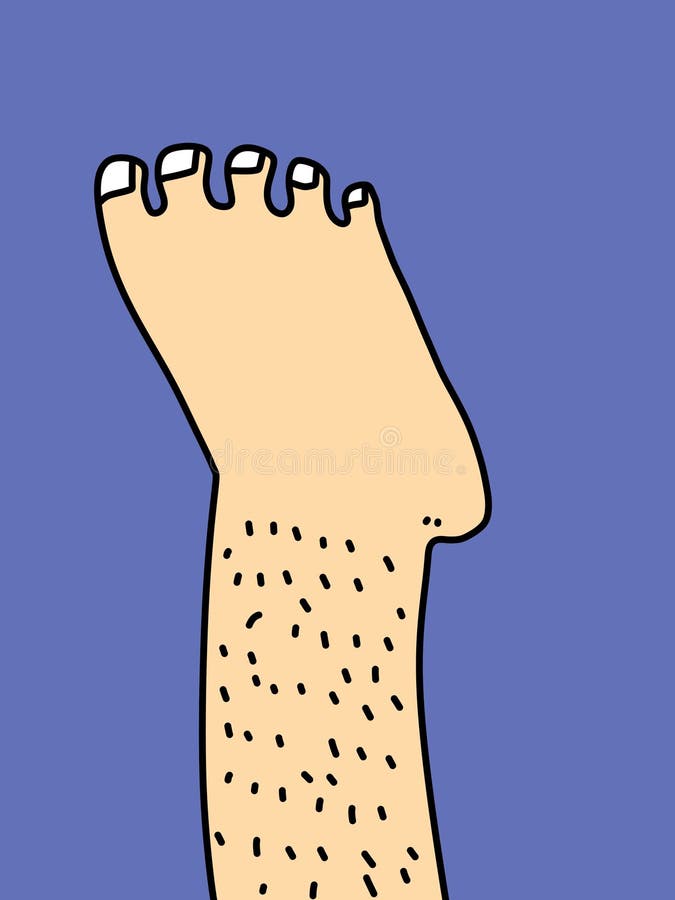 Cute Foot Cartoon on Blue Background Stock Illustration - Illustration ...