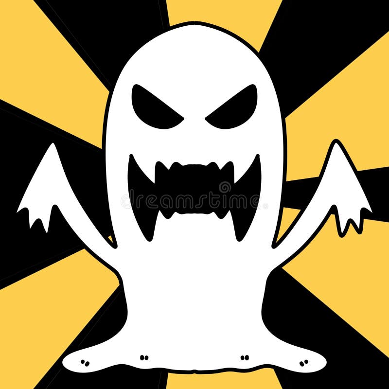 Cute Ghost Face Cartoon Icon Design, Illustration Stock Illustration ...