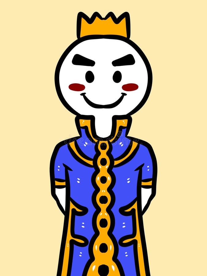 Cute King Mascot Character Wear Cloak and Crown Cartoon Vector Icon ...