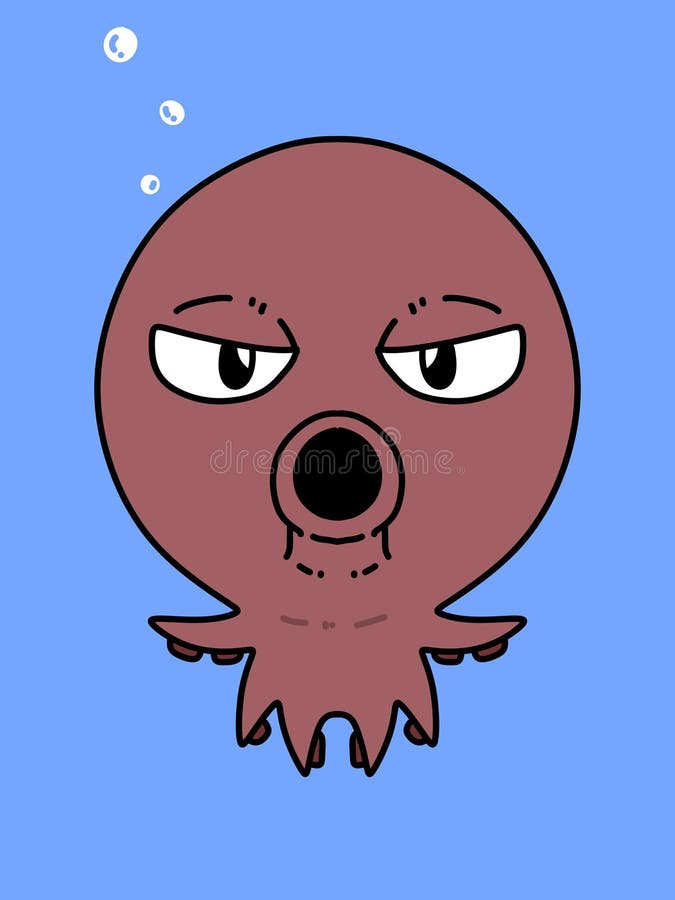 Cute Squid Cartoon on White Background Stock Illustration ...