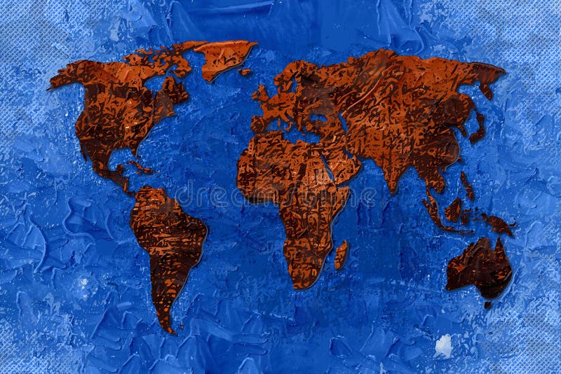 Art De Conception De Peinture De Carte Du Monde Illustration Stock ...