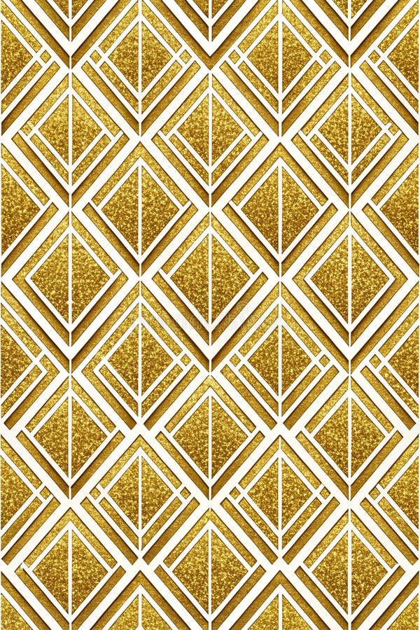 Art Deco Abstract Geometric Pattern with Gold Glitter Stock ...