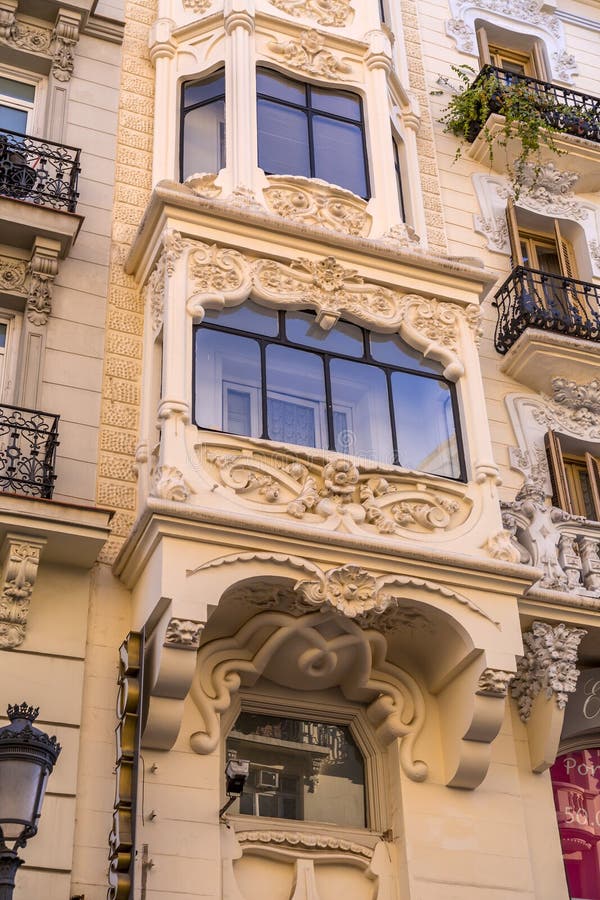 Art Deco Architecture in Central Madrid, Spain Stock Image - Image of ...