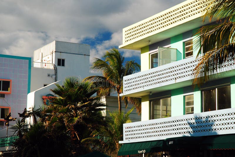 Art Deco Architecture in Miami Beach Editorial Photo - Image of flats ...