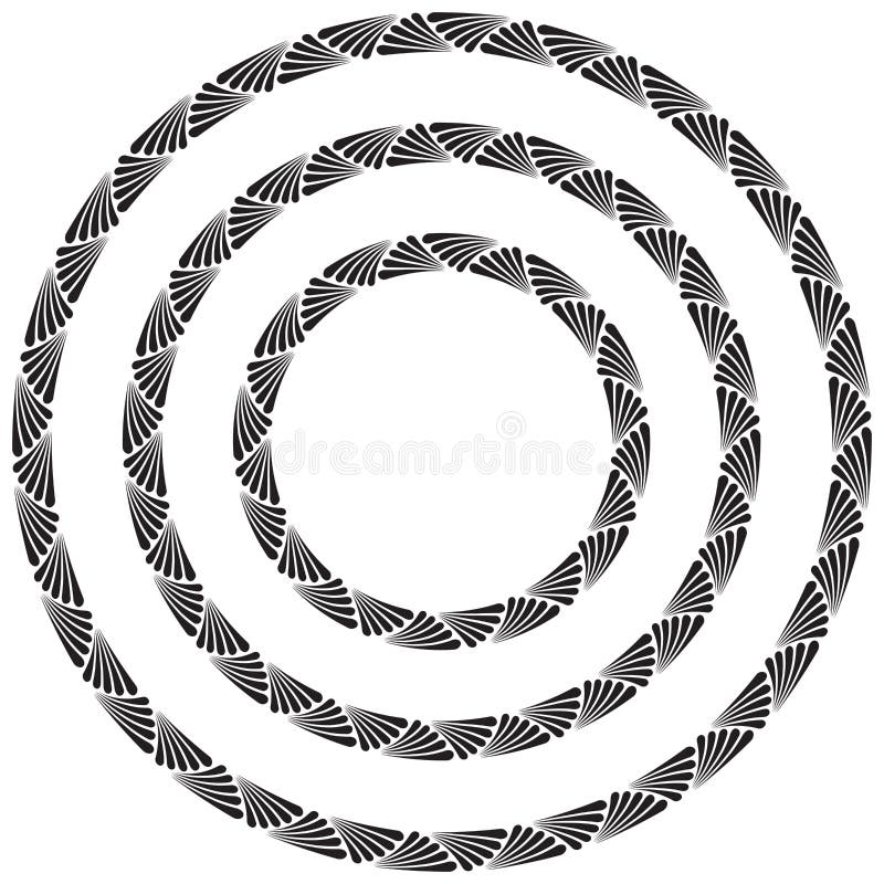 Round Circular Wave Border Frame in a Range of Sizes. Stock Vector ...