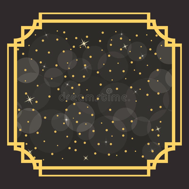 Art Deco Borders and Frames. with Sparks and Spangles. Stock Vector ...