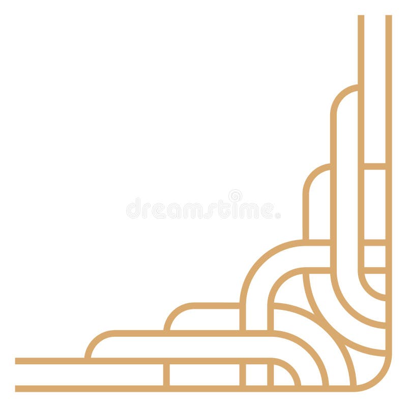 Art Deco Corner. Golden Geometric Pattern Border Stock Vector ...