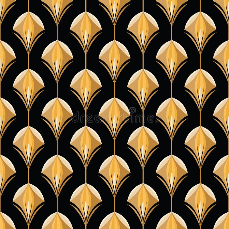 Art Deco Decorative Seamless Pattern. Abstract Art Nouveau Geometric ...