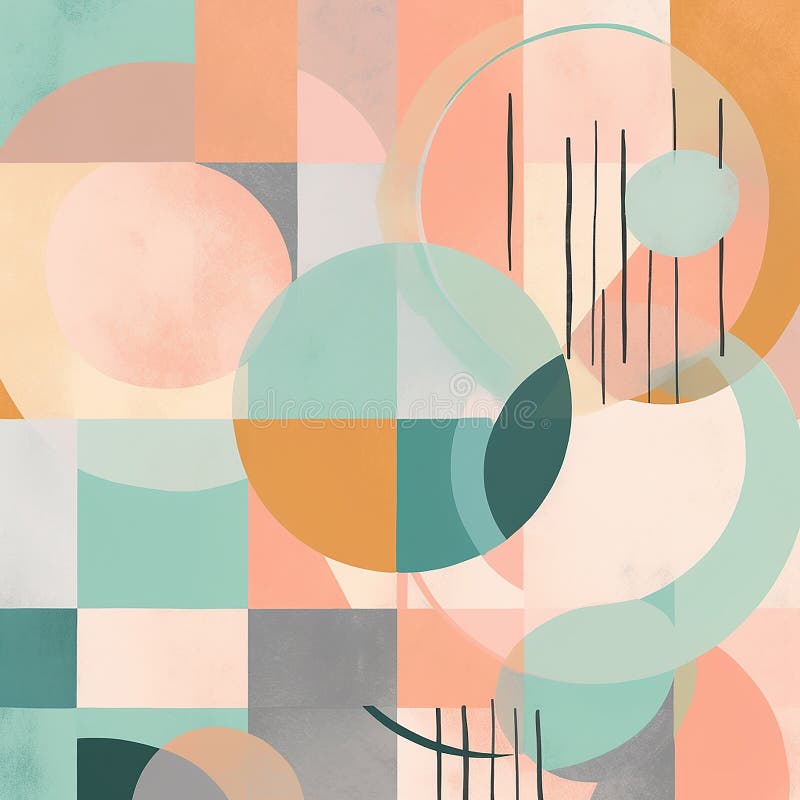 Art Deco Design with Various Shapes and Colors. Created Using Ai ...