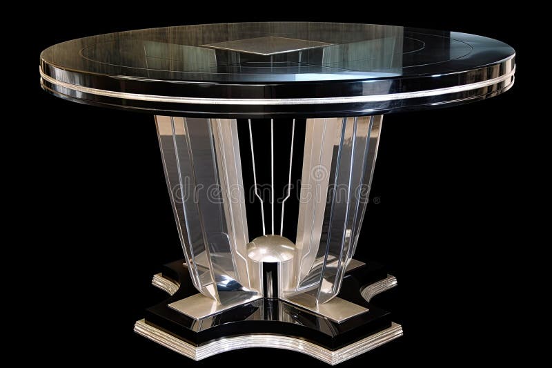 Art Deco Dining Table with Crystal and Silver Setting Stock ...