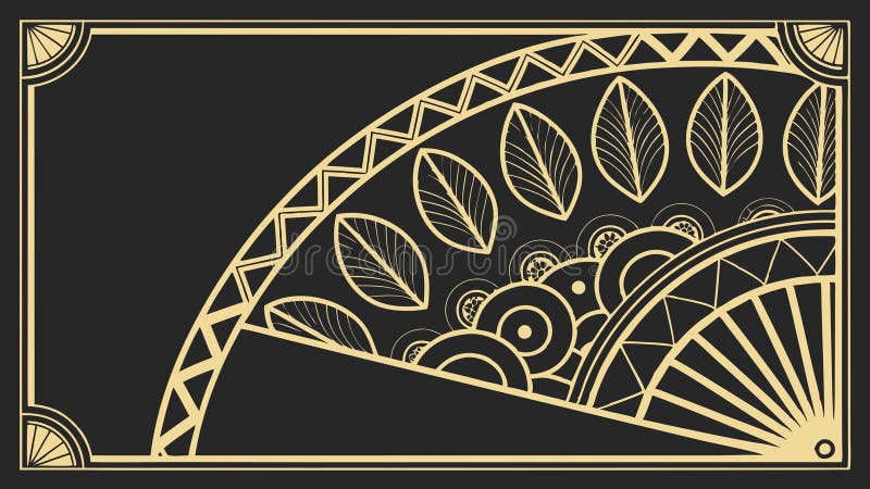 Art Deco Fan Design, Vintage Style and Ornamental Pattern Vector Design ...