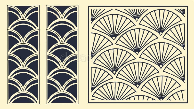 Art Deco Fan Pattern, Vintage Background for Elegant and Decorative ...