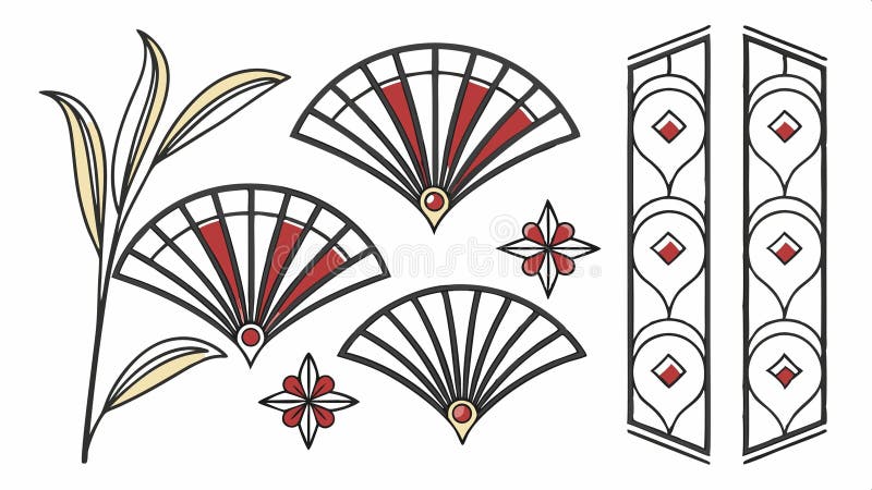 Art Deco Fan Pattern, Vintage Design for Backgrounds and Decorative ...