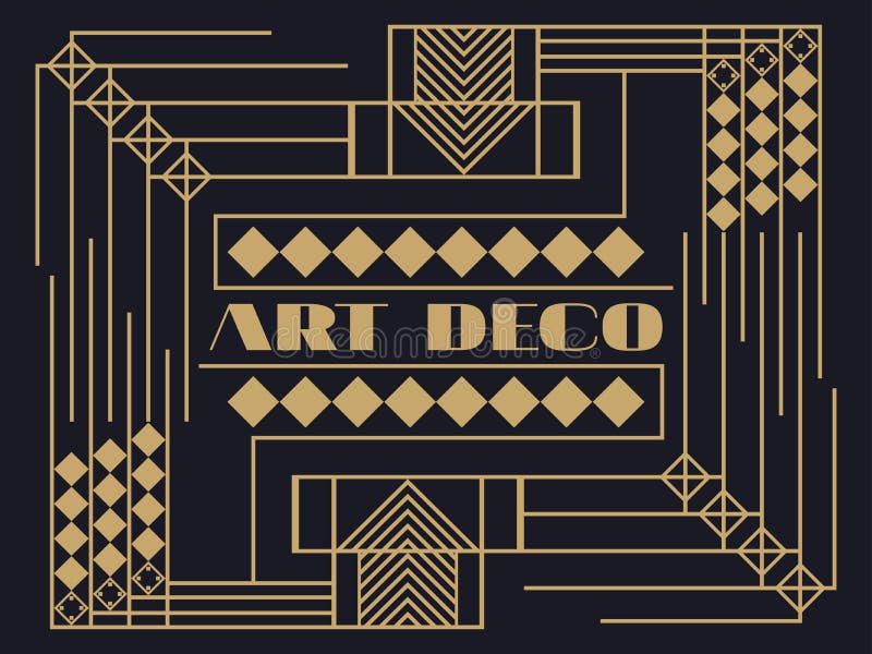 Art Deco Frame. Art Deco Geometric Vintage Frame. Stock Vector ...