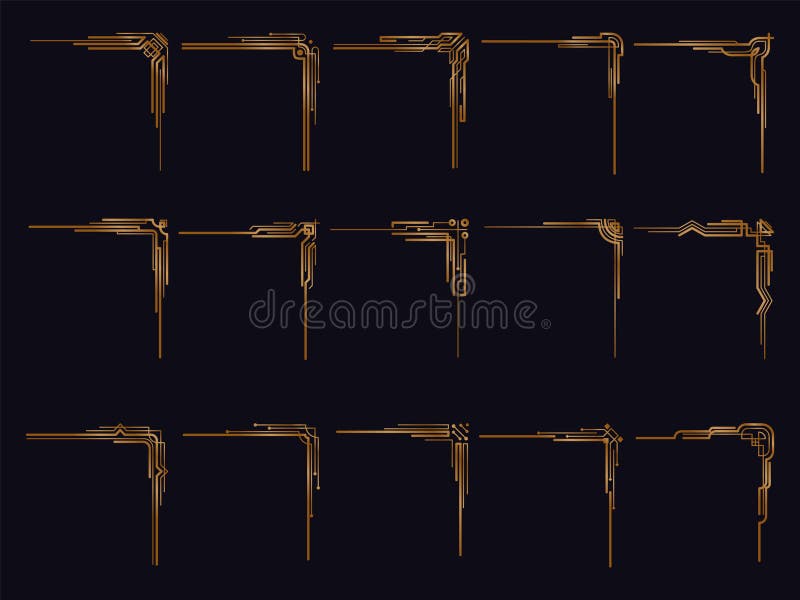 Art Deco Frame Corners Collection. Artwork Graphic Patterns in Vintage ...