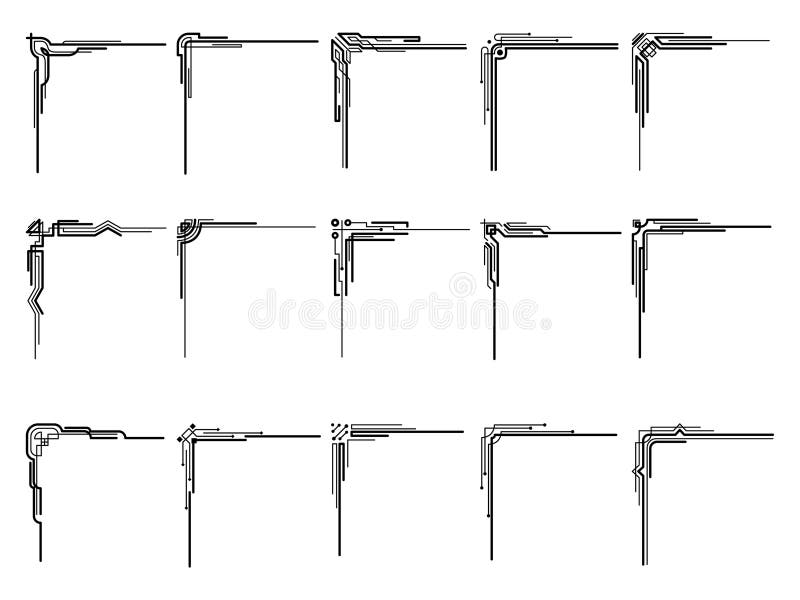 Art Deco Frame Corners Collection. Artwork Graphic Patterns in Vintage ...