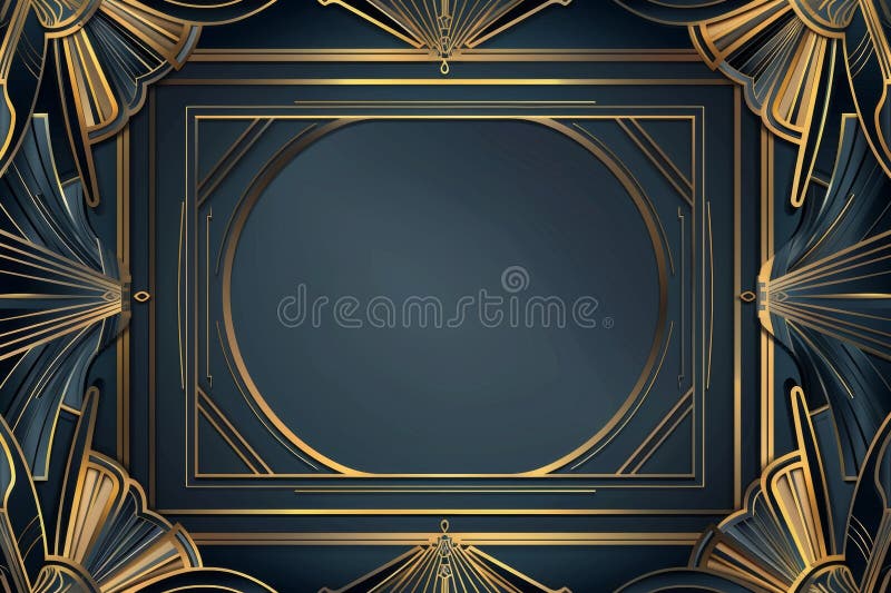Art Deco Frame with Space for Custom Text or Graphics Stock ...