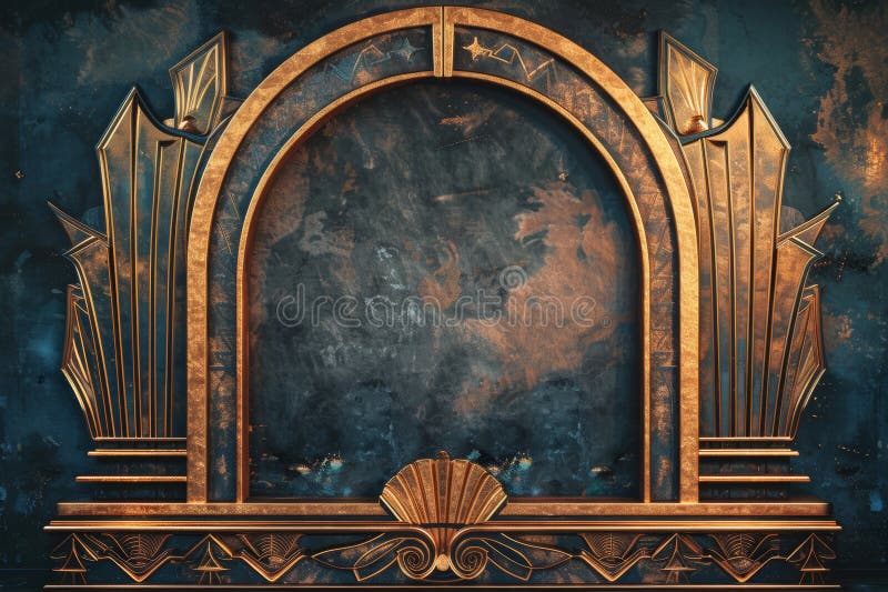 Art Deco Frame with Space for Custom Text or Graphics Stock ...