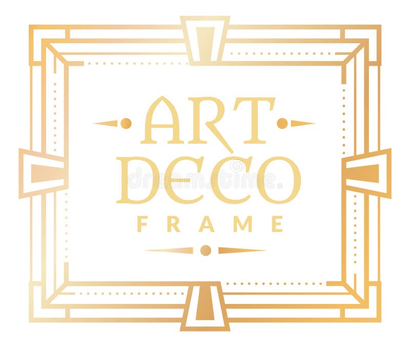 Art Deco Frame. Vintage Geometric Decorative Rectangle Stock Vector ...