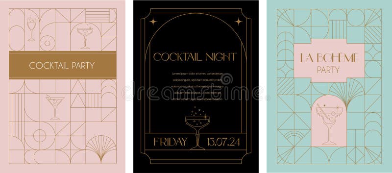 Art Deco Frames Minimalist Collection. Elegant Luxury Borders and ...