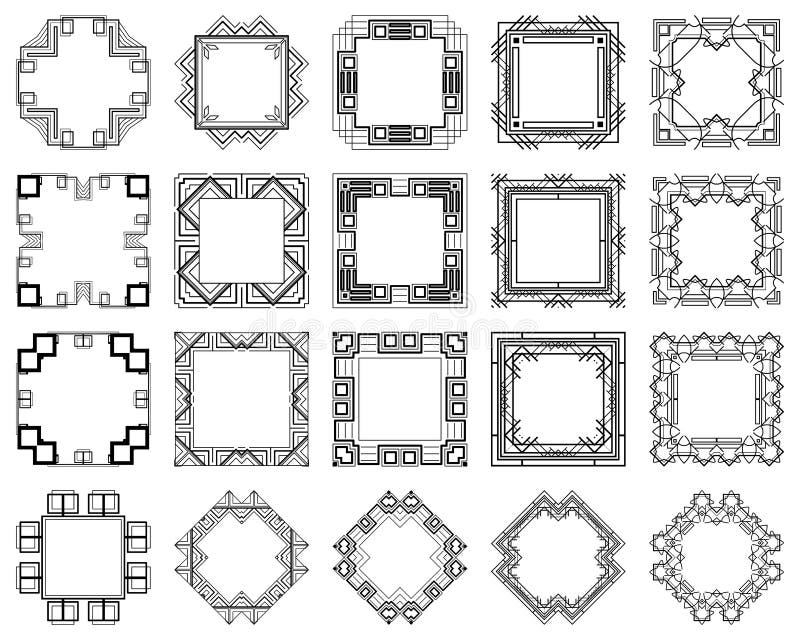 Art Deco frames set stock vector. Illustration of great - 119588582