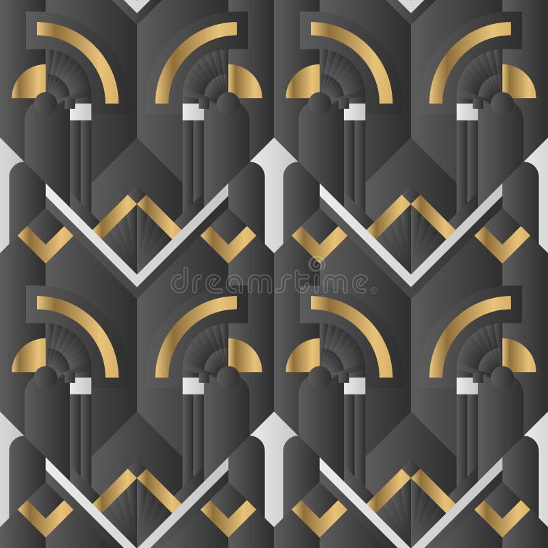 Art Deco Geometric Abstract Pattern Vector Stock Vector - Illustration ...