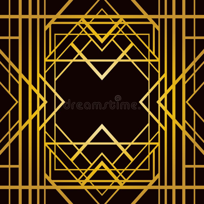 Art deco geometric pattern stock illustration. Illustration of ...