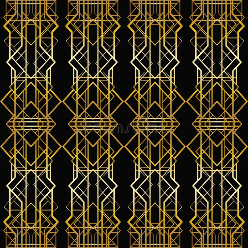 Art deco geometric pattern stock vector. Illustration of gatsby - 36416233