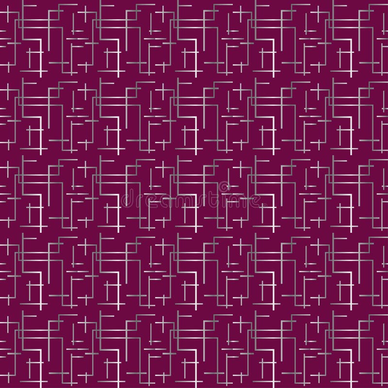 Art Deco Geometric Pattern Silver Purple Stock Vector - Illustration of ...