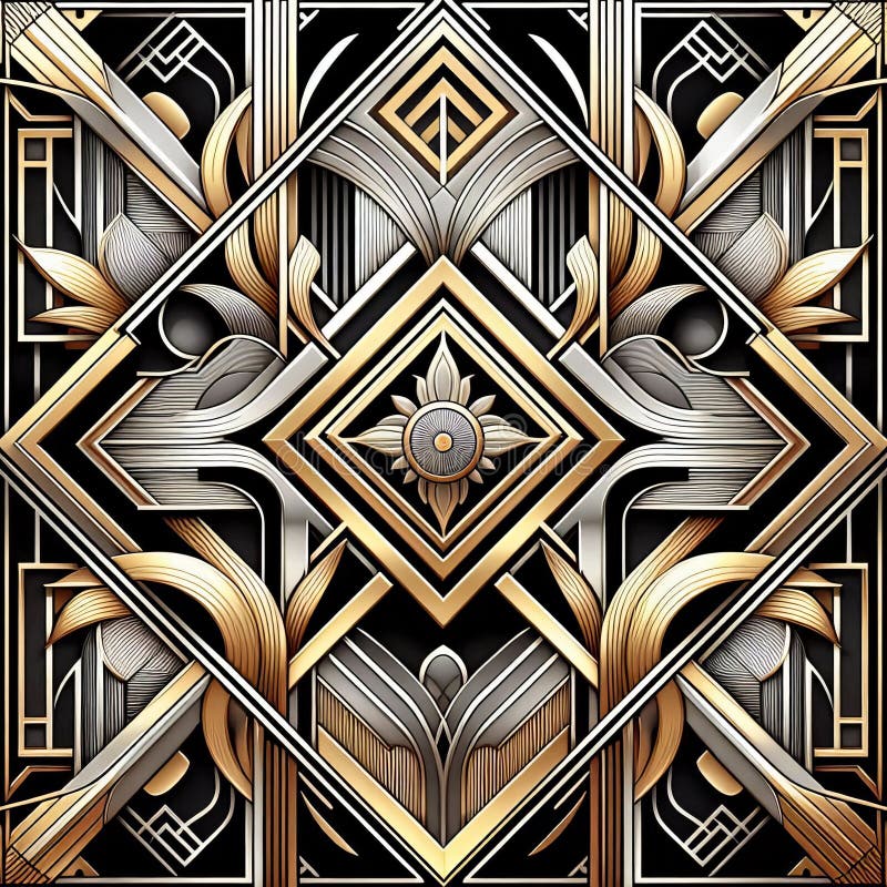 Art Deco Geometry Bold Geometric Patterns Symmetrical Designs L Stock ...