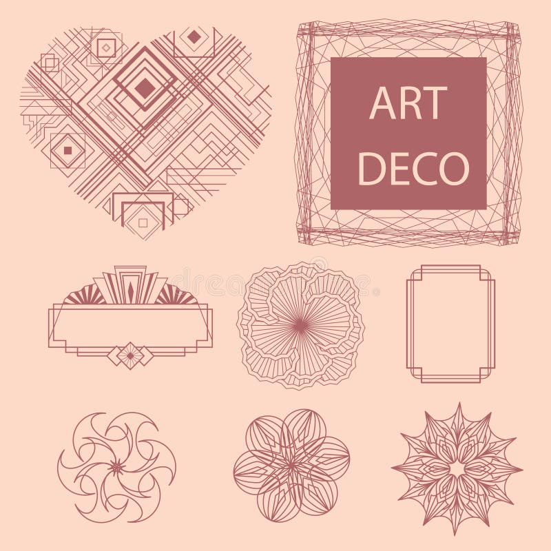 Art Deco Graphic Elements Vintage Stock Illustration - Illustration of ...