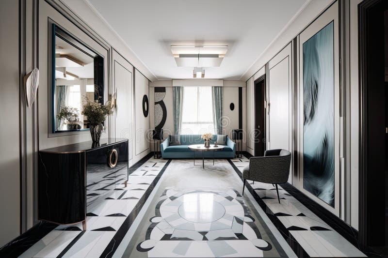 Art Deco Home, Featuring Streamlined and Minimalistic Design Elements ...