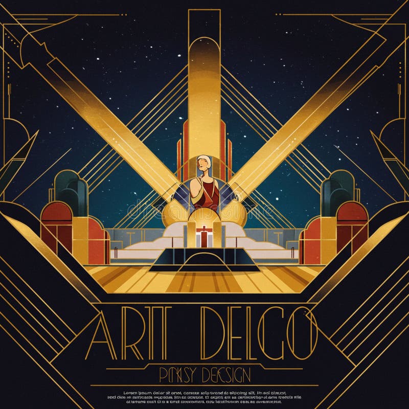 Art Deco-inspired Design Featuring Geometric Shapes and Patterns in ...