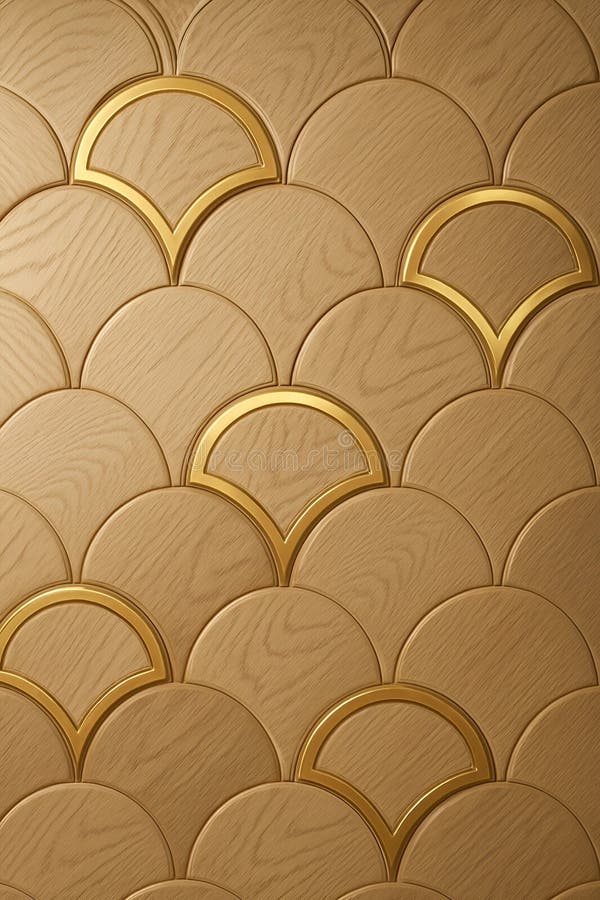 Art Deco Inspired Wood Panel with Gold Accents Stock Photo - Image of ...