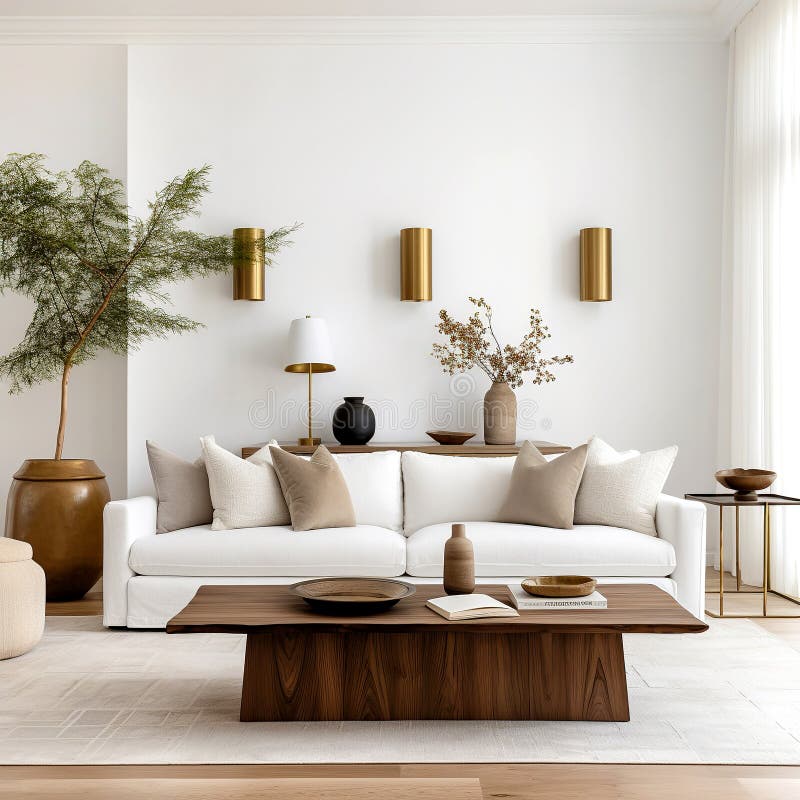 Art Deco Interior Design of Modern Living Room, Home. AI Stock ...