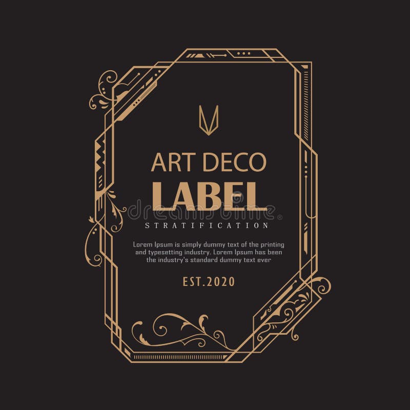 Art Deco Label Modern Retro Frame Vintage Vector Illustration Stock ...