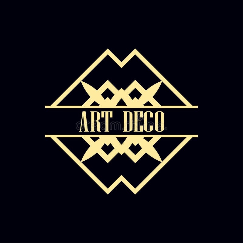Art Deco Label stock vector. Illustration of gold, linear - 121534772