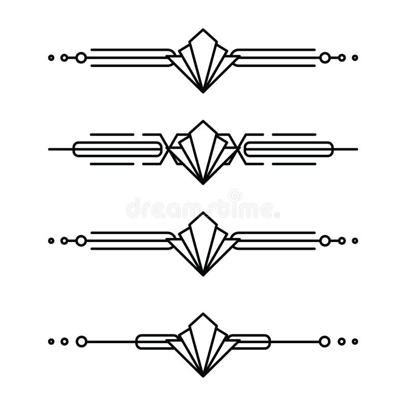 Art Deco Line Border. Decorative Lines Borders and Geometric Label ...